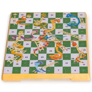 Yellow Mountain Imports Magnetic Snakes and Ladders Board Game Set - 9.7 Inches ?- Portable, Folding & Travel Perfect