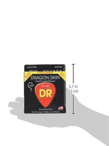 DR Strings DSE-2/10 Dragon Skin Clear Coated Nickel Plated Steel Electric Guitar Strings Value Pack