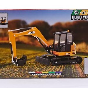 Britains JCB Farm Tomy Toys - Midi Excavator - 1:32 JCB 86C -1 Digger - Collectable Tractor Toy - 1:32 Scale Farm Toys - Suitable for Collectors and Kids - 3 Year Plus