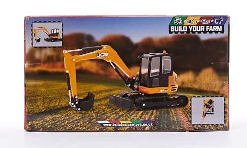 Britains JCB Farm Tomy Toys - Midi Excavator - 1:32 JCB 86C -1 Digger - Collectable Tractor Toy - 1:32 Scale Farm Toys - Suitable for Collectors and Kids - 3 Year Plus