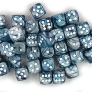 DND Dice Set-Chessex D&D Dice-12mm Lustrous Slate and White Plastic Polyhedral Dice Set-Dungeons and Dragons Dice Includes 36 Dice – D6, Various (CHX27890)