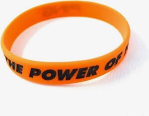 ping new the power of 10' orange/black wrist band/bracelet