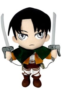 great eastern attack on titan 9" levi ackerman plush,brown/a,6"l x 3"w x 9"h