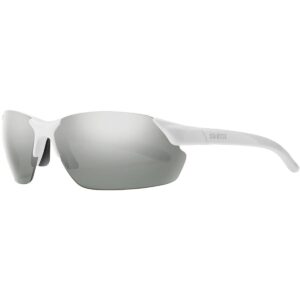 smith optics parallel max sunglasses, white frame, polar platinum/ignitor lenses