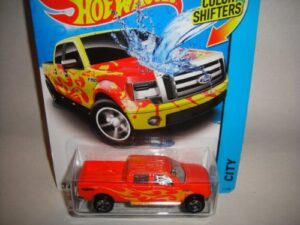 hot wheels, color shifters, ford f-150 truck (red to yellow)