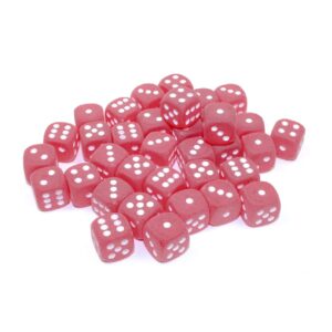 Chessex Red w/ White Frosted 12mm D6 Dice Block (12)