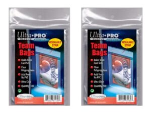 200 ultra pro standard team bags 2 packs of 100 new team set lot value pack