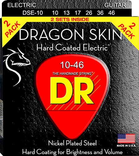 DR Strings DSE-2/10 Dragon Skin Clear Coated Nickel Plated Steel Electric Guitar Strings Value Pack