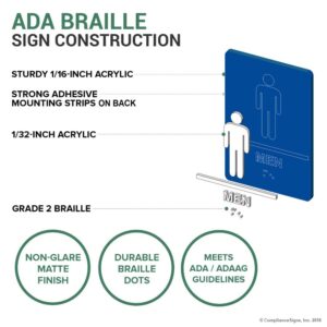 ComplianceSigns.com Accessible Elevator Right Sign, ADA-Compliant Braille and Raised Letters, 9x6 in. Black Acrylic Plastic with Mounting Strips