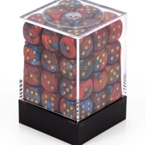 Chessex DND Dice Set D&D Dice-12mm Gemini Blue, Red, and Gold Plastic Polyhedral Dice Set-Dungeons and Dragons Dice Includes 36 Dice – D6