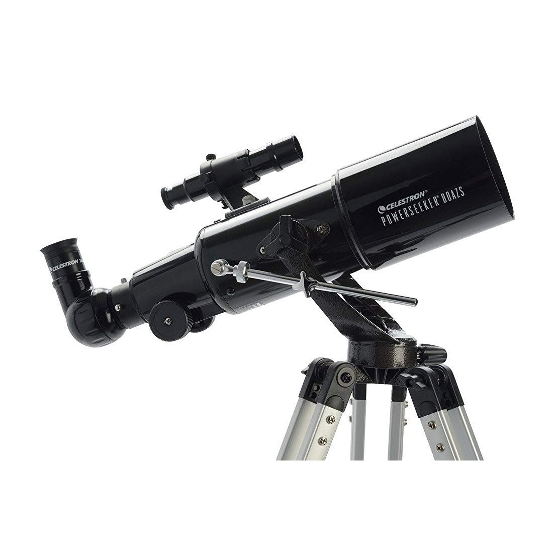 Celestron - PowerSeeker 80AZS Telescope - Manual Alt-Azimuth Telescope for Beginners - Compact and Portable - BONUS Astronomy Software Package - 80mm Aperture