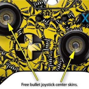 WraptorSkinz Decal Style Vinyl Skin Wrap compatible with XBOX One Original Wireless Controller Scattered Skulls Yellow - (CONTROLLER NOT INCLUDED)