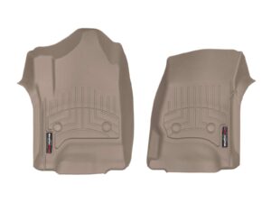 weathertech custom fit floorliners for escalade, escalade esv, silverado 2500hd/3500hd, silverado ld 1500, tahoe, sierra 2500hd/3500hd - 1st row (456071), tan