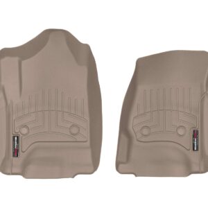 WeatherTech Custom Fit FloorLiners for Escalade, Escalade ESV, Silverado 2500HD/3500HD, Silverado LD 1500, Tahoe, Sierra 2500HD/3500HD - 1st Row (456071), Tan