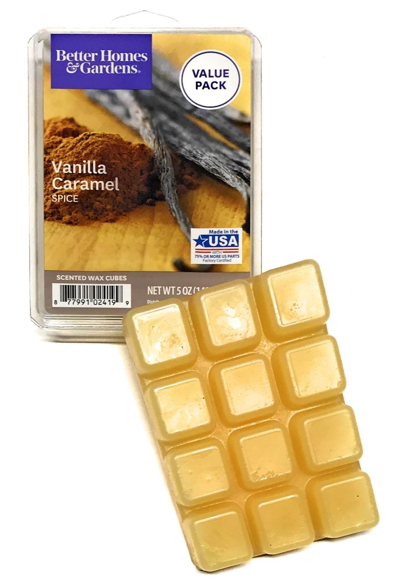 Better Homes and Gardens Vanilla Caramel Spice 5 ounce Scented Wax Cubes