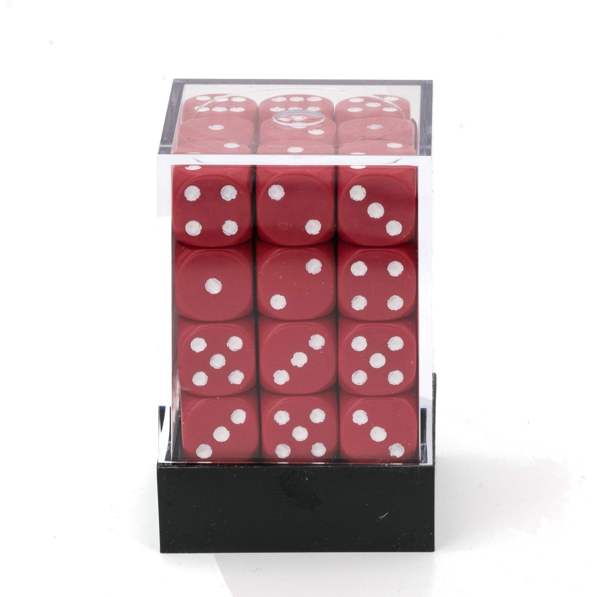 Chessex CHX25804 Dice-Opaque: 36D6 Red/White Set, Small (10mm - 14mm)