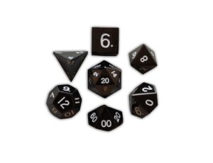 norse foundry set of 7 drow black full metal polyhedral dice rpg math games dnd pathfinder