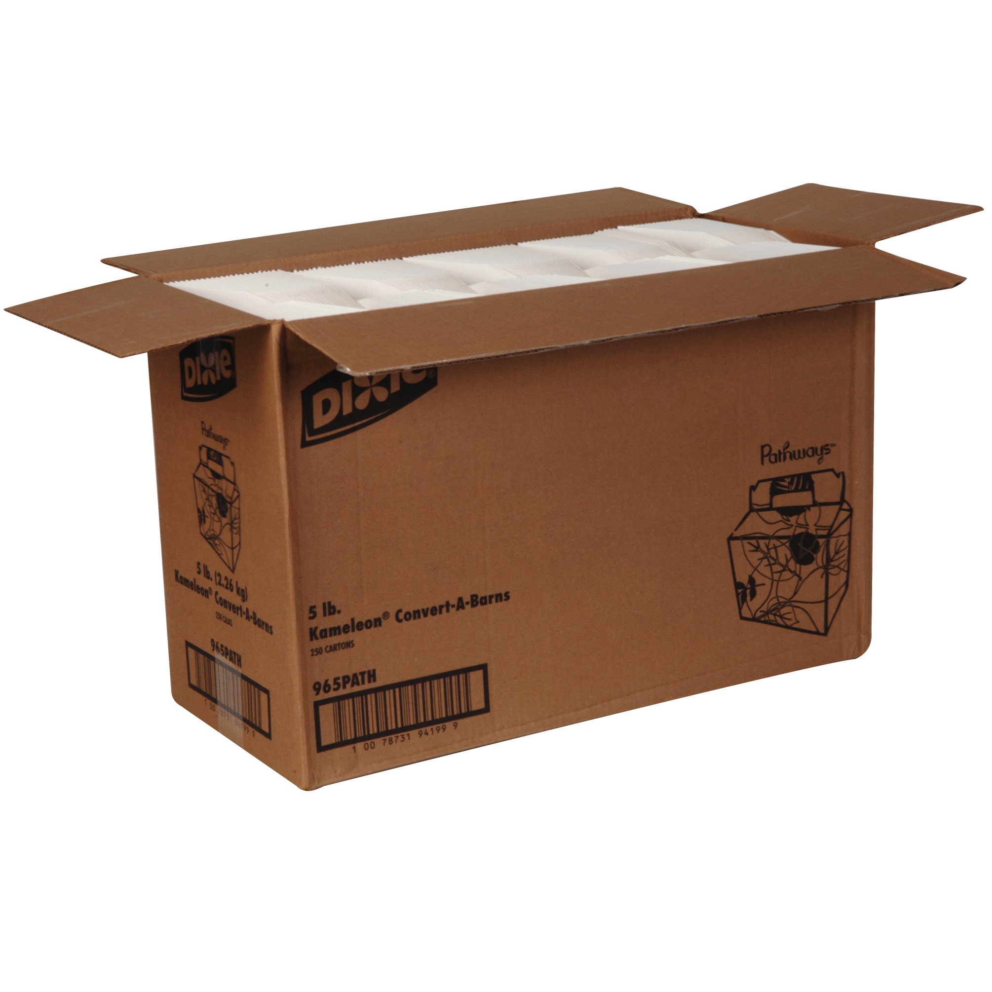 Georgia-Pacific Dixie 5 Lb Barn Style Carryout Carton by GP PRO (Georgia-Pacific), Pathways, 965PATH, 8.5" Width x 5.5" Length, (Case of 250 Cartons)