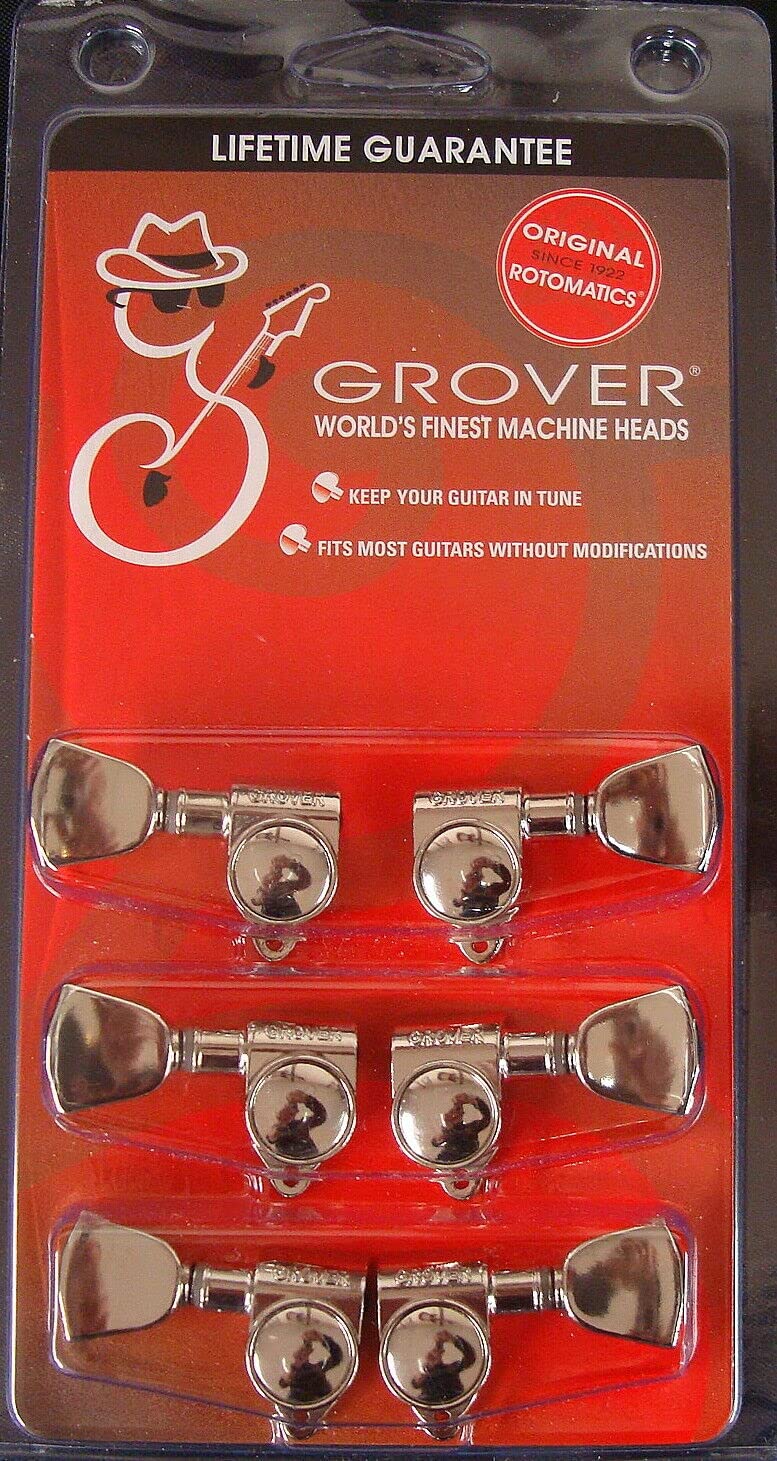 Tuner/Machine Head - Grover, Rotomatic, 3/Side, 14:1, Nickel, Keystone