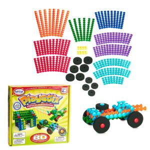 popular playthings playstix starter set construction toy building blocks 80 piece kit