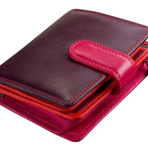 Visconti RB40 Multi Colored Small Soft Leather Ladies Wallet & Purse (Plum Multi)