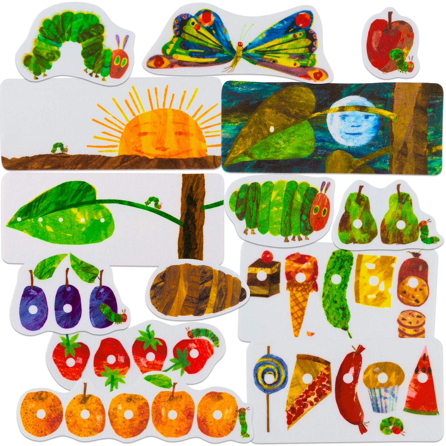 Little Folk Visuals The Very Hungry Caterpillar Precut Flannel/Felt Board Figures for Toddlers, Kindergarteners, Interactive Teaching 14-Piece Set for Flannel Board Stories