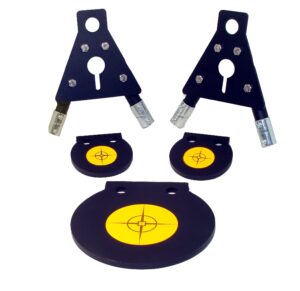 ar500 steel shooting target kit - 8" gong, gong stand brackets and (2) 4" gongs