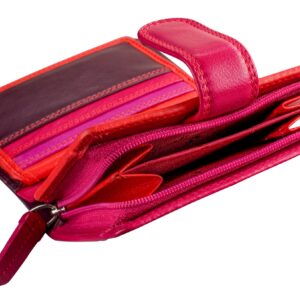 Visconti RB40 Multi Colored Small Soft Leather Ladies Wallet & Purse (Plum Multi)