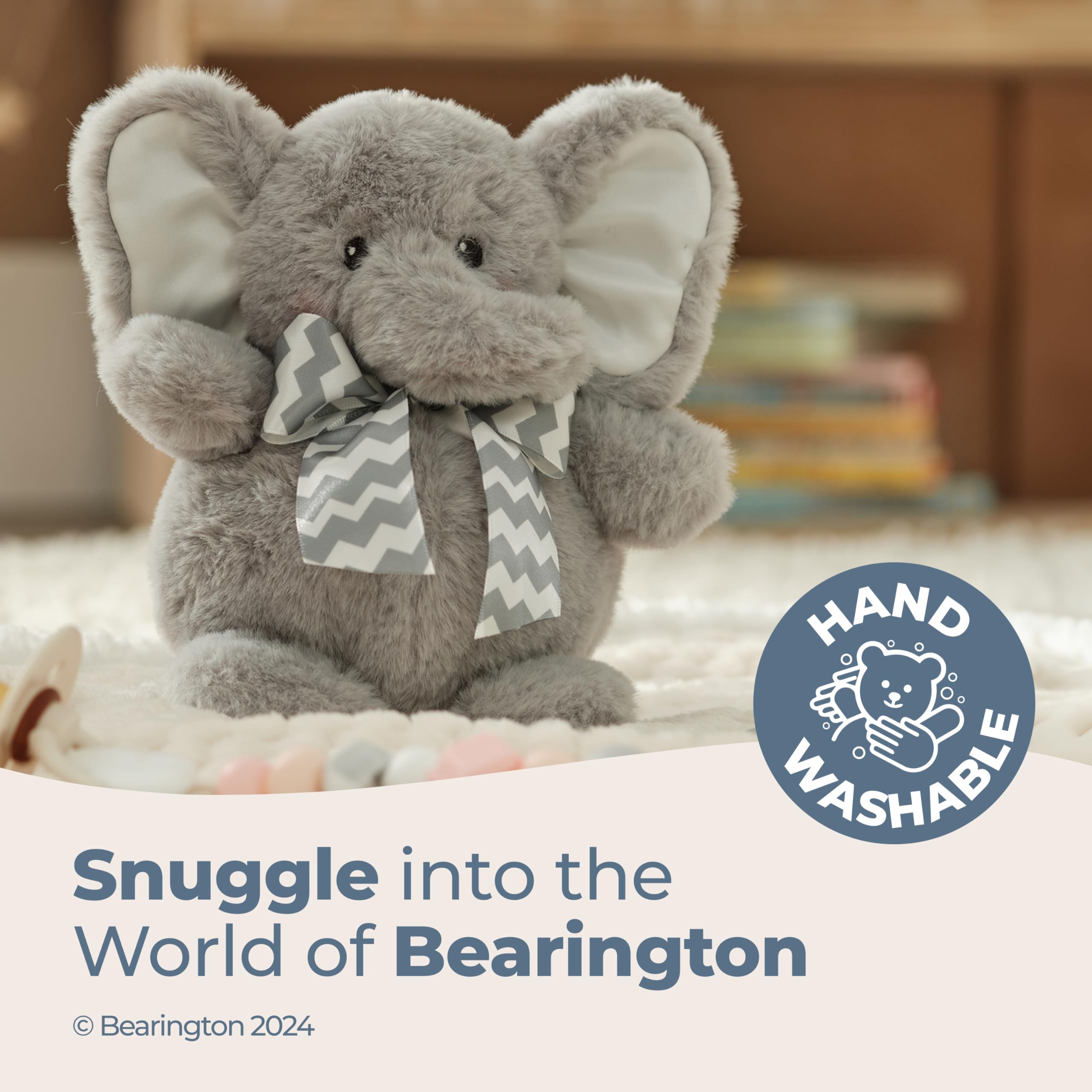 Bearington Baby Tiny The Elephant Plush, 6 Inch Elephant Stuffed Animal