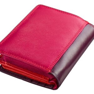 Visconti RB40 Multi Colored Small Soft Leather Ladies Wallet & Purse (Plum Multi)