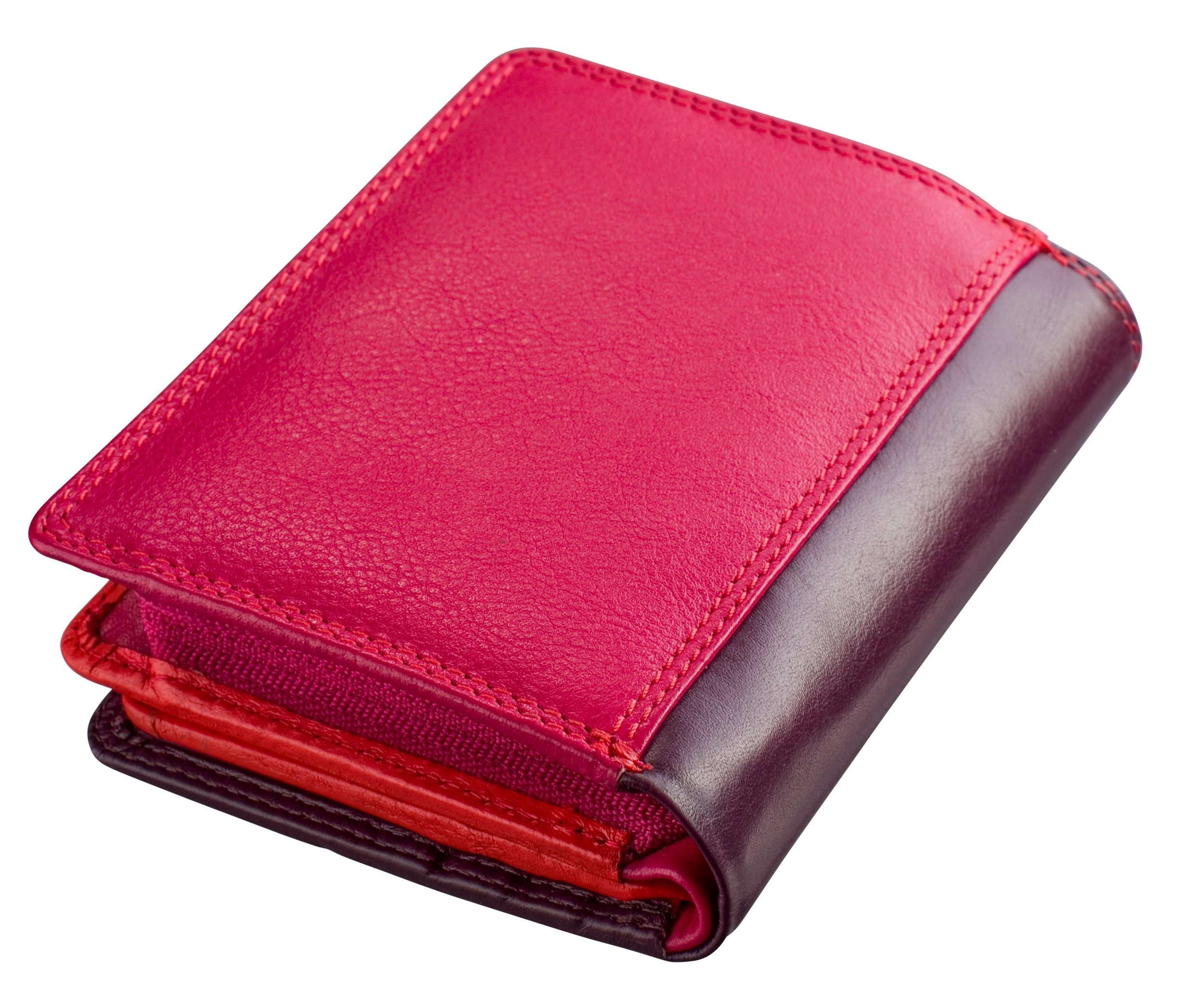 Visconti RB40 Multi Colored Small Soft Leather Ladies Wallet & Purse (Plum Multi)