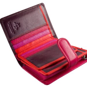 Visconti RB40 Multi Colored Small Soft Leather Ladies Wallet & Purse (Plum Multi)