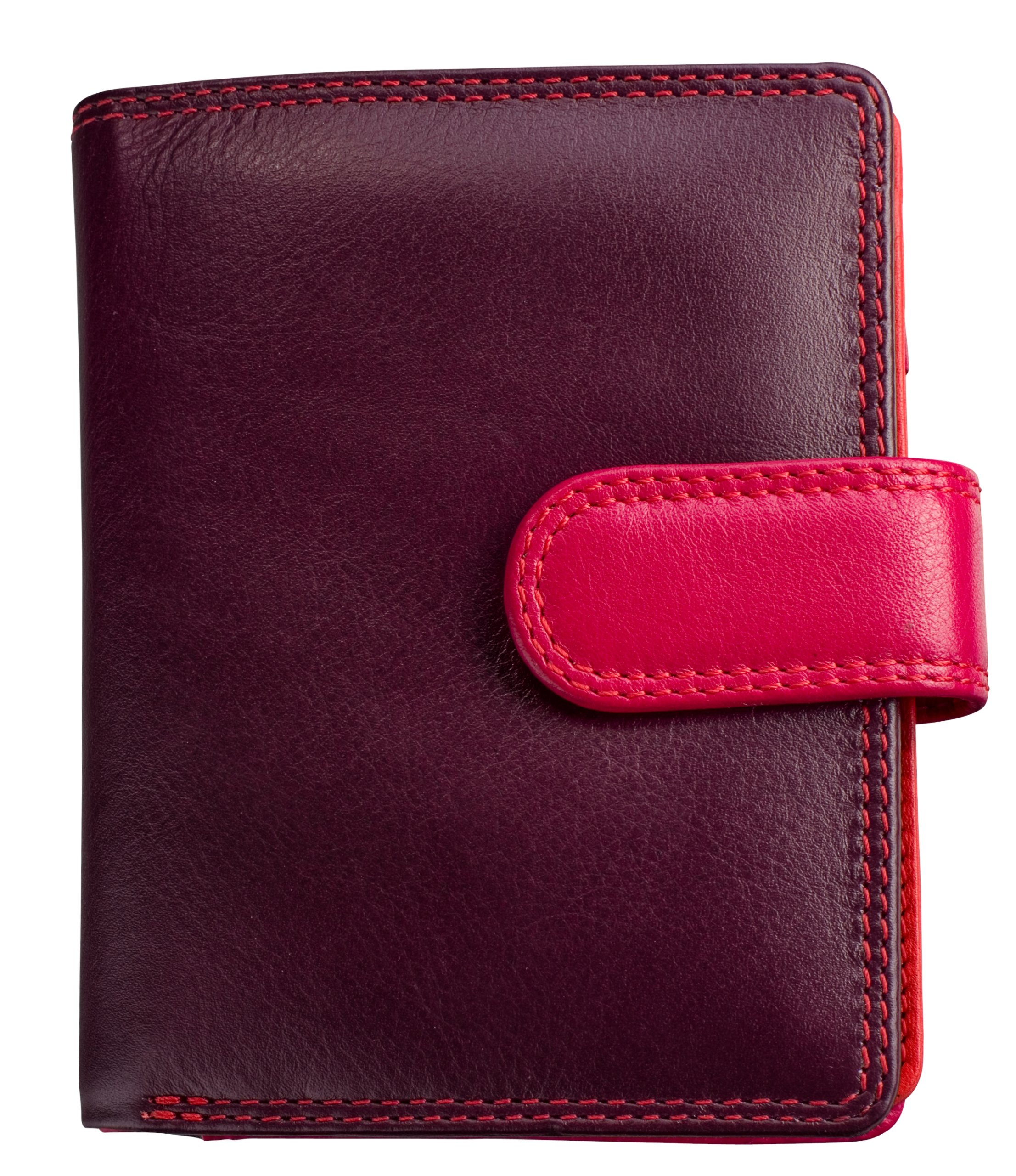 Visconti RB40 Multi Colored Small Soft Leather Ladies Wallet & Purse (Plum Multi)