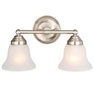 hampton bay 612 708 2-light vanity-2-light brushed nickel vanity