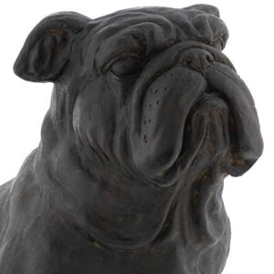 Deco 79 Polystone Bulldog Decorative Sculpture Weathered Sitting Home Decor Statue, Accent Figurine 17" x 9" x 13", Brown