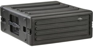 skb cases 4u rseries standard roto molded lldpe rack with flush carry handles and non-slip rubber feet, includes rack mount screws