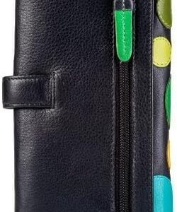 Visconti P2 Neptune Soft Womans' Leather Wallet/Purse with Polka Dots (Lily Pad)