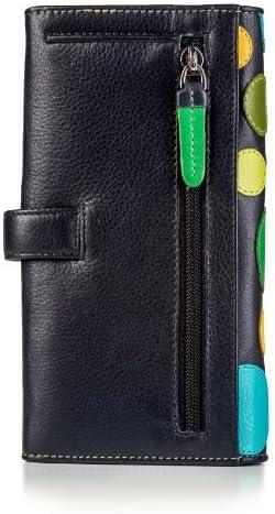 Visconti P2 Neptune Soft Womans' Leather Wallet/Purse with Polka Dots (Lily Pad)