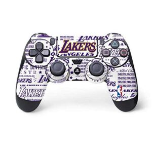 skinit decal gaming skin compatible with ps4 controller - officially licensed nba la lakers historic blast design