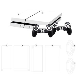 NDAD Protective Vinyl Pure White Hot Skin Decals Cover for Sony PlayStation 4 PS4 Console and 2 PS4 Controller Sticker Skins