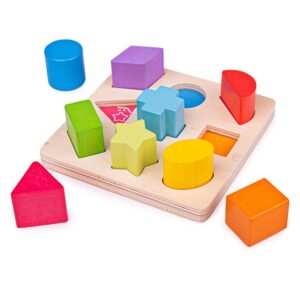 bigjigs toys wooden my first shapes sorter puzzle