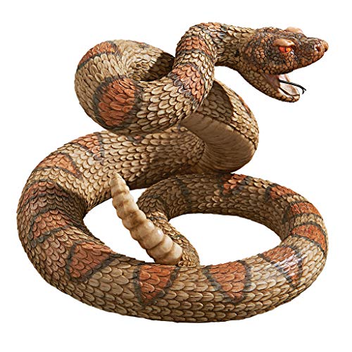 Design Toscano Western Diamond Back Rattlesnake Garden Animal Statue, 13 Inch, Polyresin, Full Color