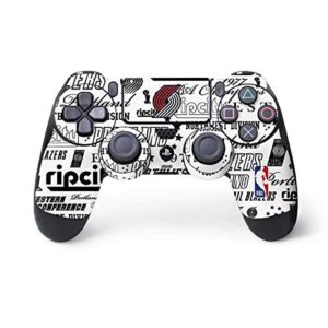 skinit decal gaming skin for ps4 controller - officially licensed nba portland trail blazers historic blast design