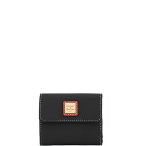 dooney & bourke wallet, pebble grain small flap credit card wallet - black