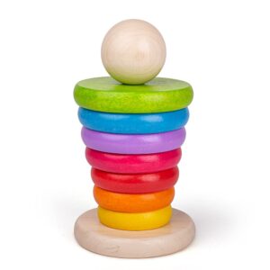 Bigjigs Toys, My First Rainbow Stacking Toy, Wooden Toys, Baby Toys, Wooden Stacking Toys, Ring Stacker, Toddler Toys, Wooden Toys for 1 Year Olds