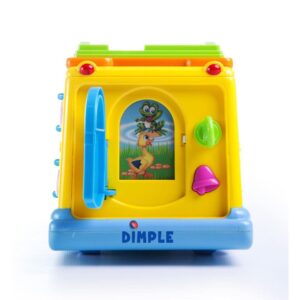 Dimple Educational Interactive School Bus Toy with Tons of Flashing Lights, Sounds, Responsive Gears and Knobs to Play with, Tons of Fun for Toddlers for Kids (Single)