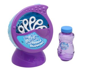 blitz kids bubble machine w/non toxic soap solution (1 bubble toy) portable battery powered bubble maker toys. automatic bubble blower. super fun outdoor preschool games & activity. 1570-1p