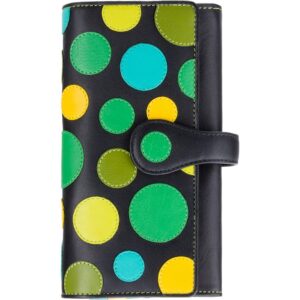 visconti p2 neptune soft womans' leather wallet/purse with polka dots (lily pad)