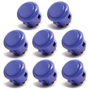 sanwa 8 pcs obsf-30 original push button 30mm dark blue - for arcade jamma video game & arcade joystick games console (dark blue) s@nwa