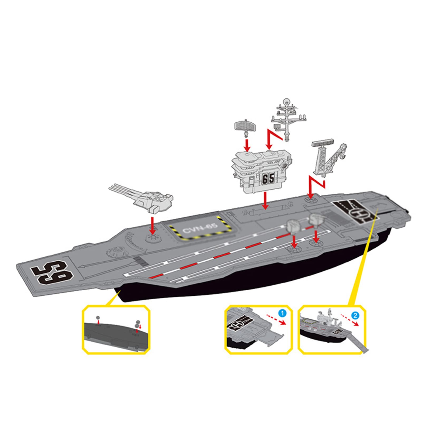 Aircraft Carrier Toy, Military Battleship Aircraft Carrier Toys,Army Set,Military Battleship Model Building Toy Kit